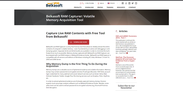 Belkasoft Live RAM Capturer – Securing The Universe