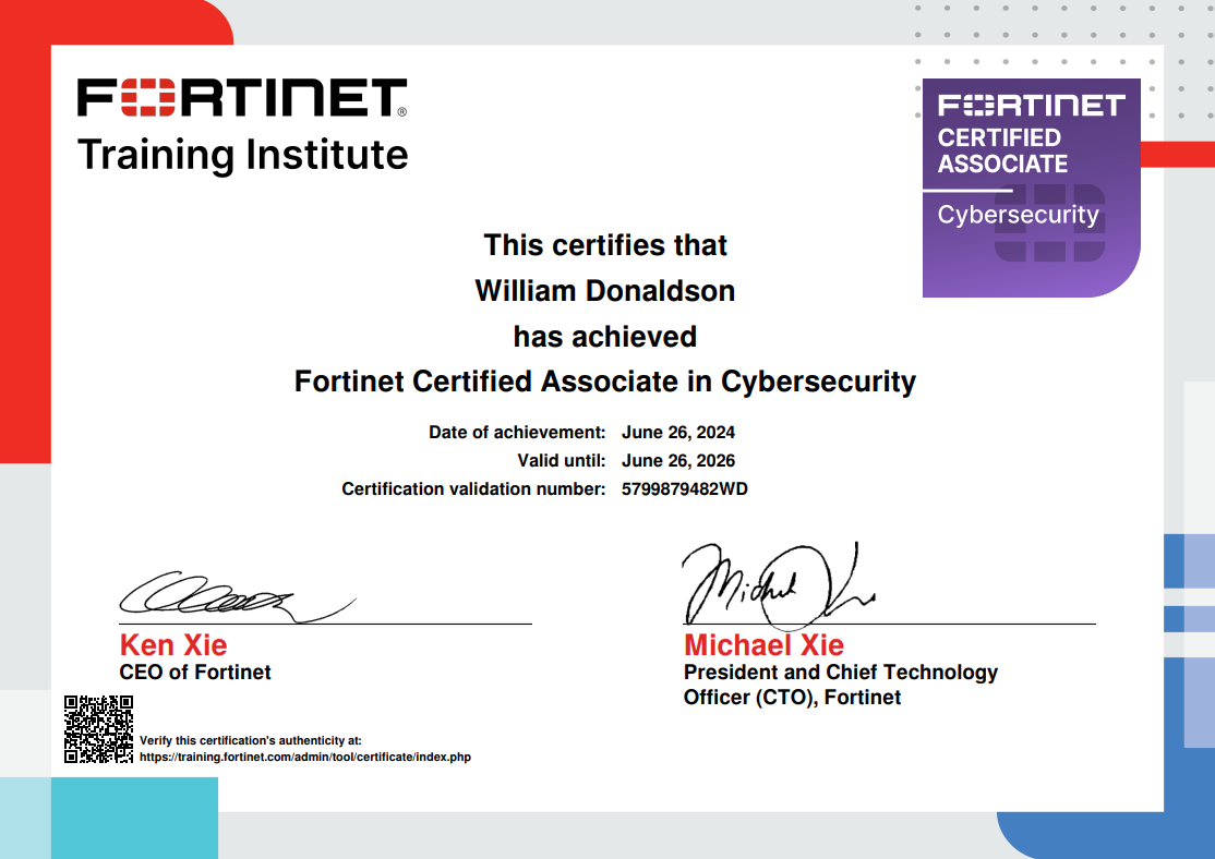 New Certificates: Fortinet FCA – FortiGate 7.4 Operator and Fortinet ...